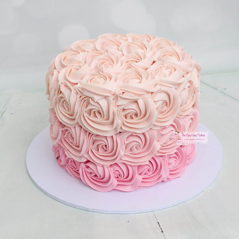 Ombre Rose Buttercream Cake Strawberry Scented Ombre Cake